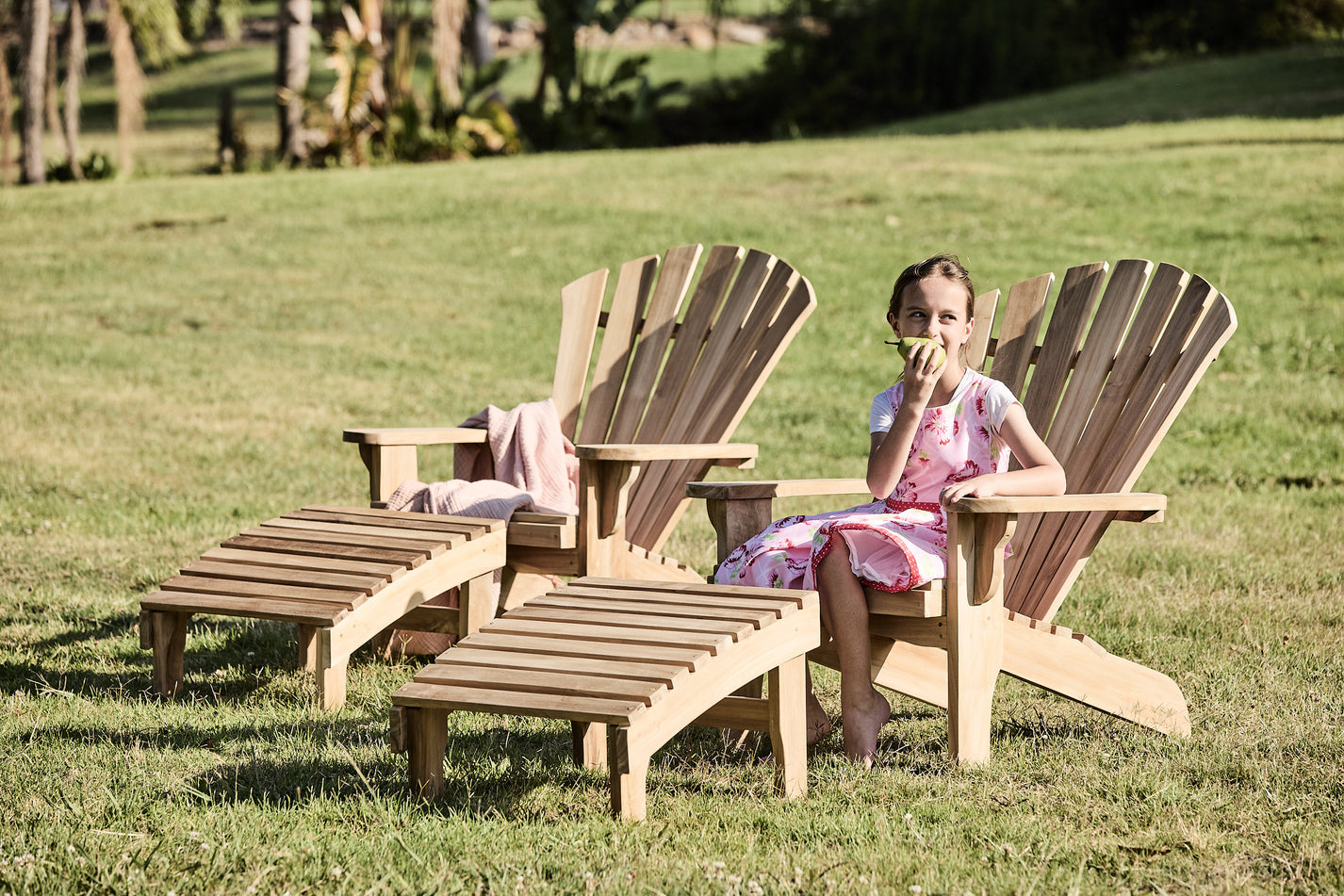 Teak Cape Cod Armchair And Stool – Woodbury Furniture