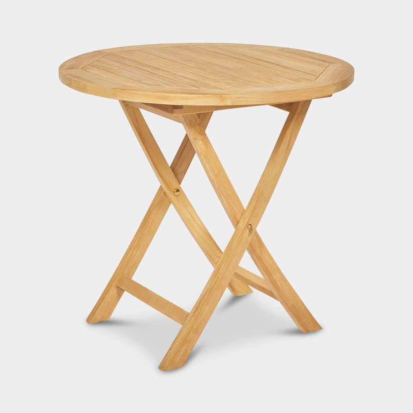 Round Teak Folding Dining Table 80cm – Woodbury Furniture