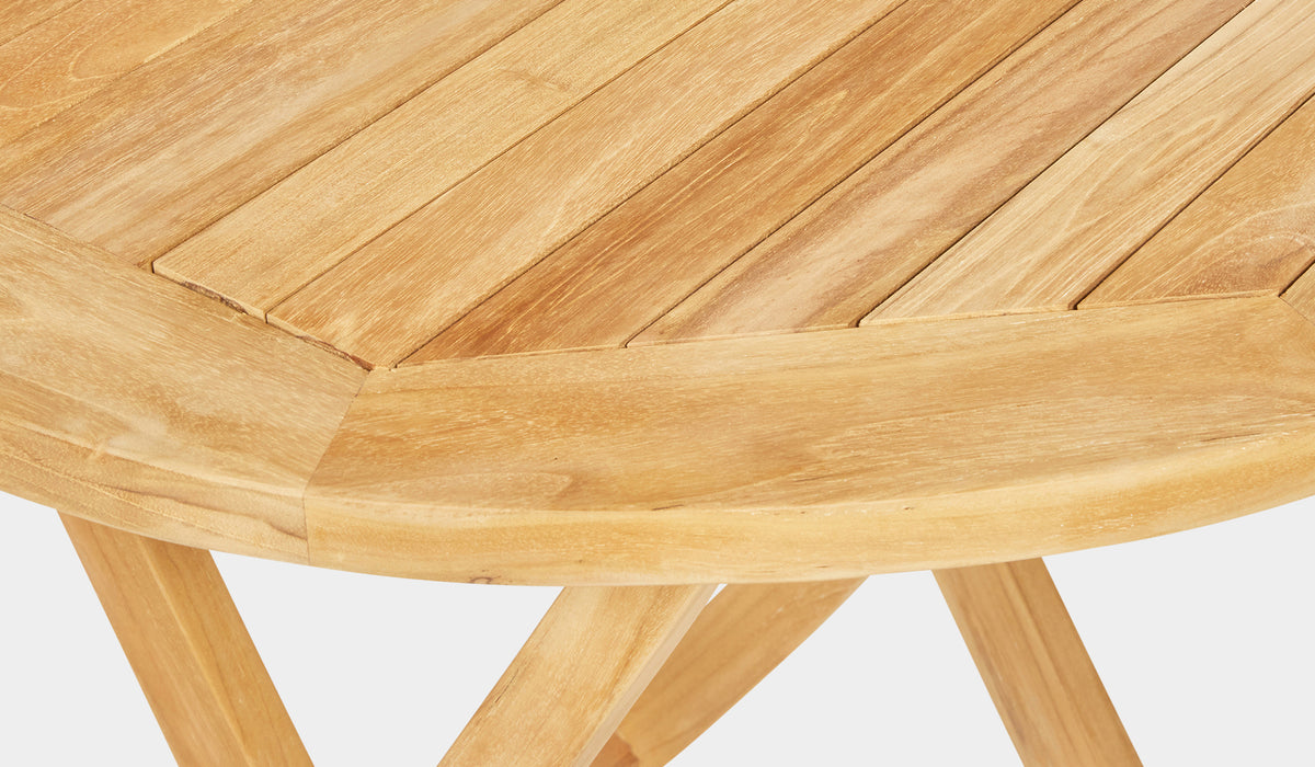 Round Teak Folding Dining Table 80cm