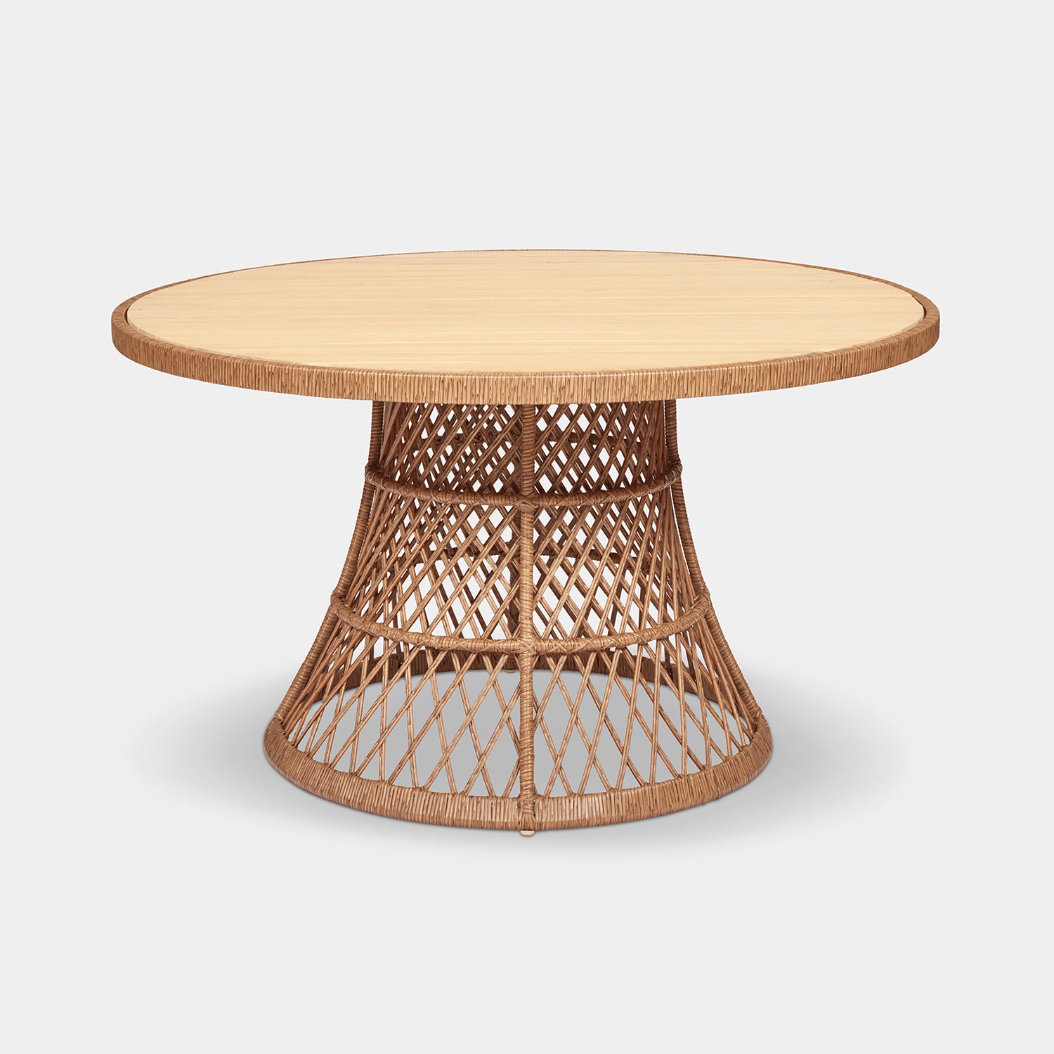 Havana Teak and Wicker Round Dining Table 140cm Rattan Grey – Woodbury ...