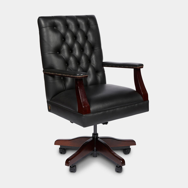 Chesterfield Leather Emperor Office Chair – Woodbury Furniture