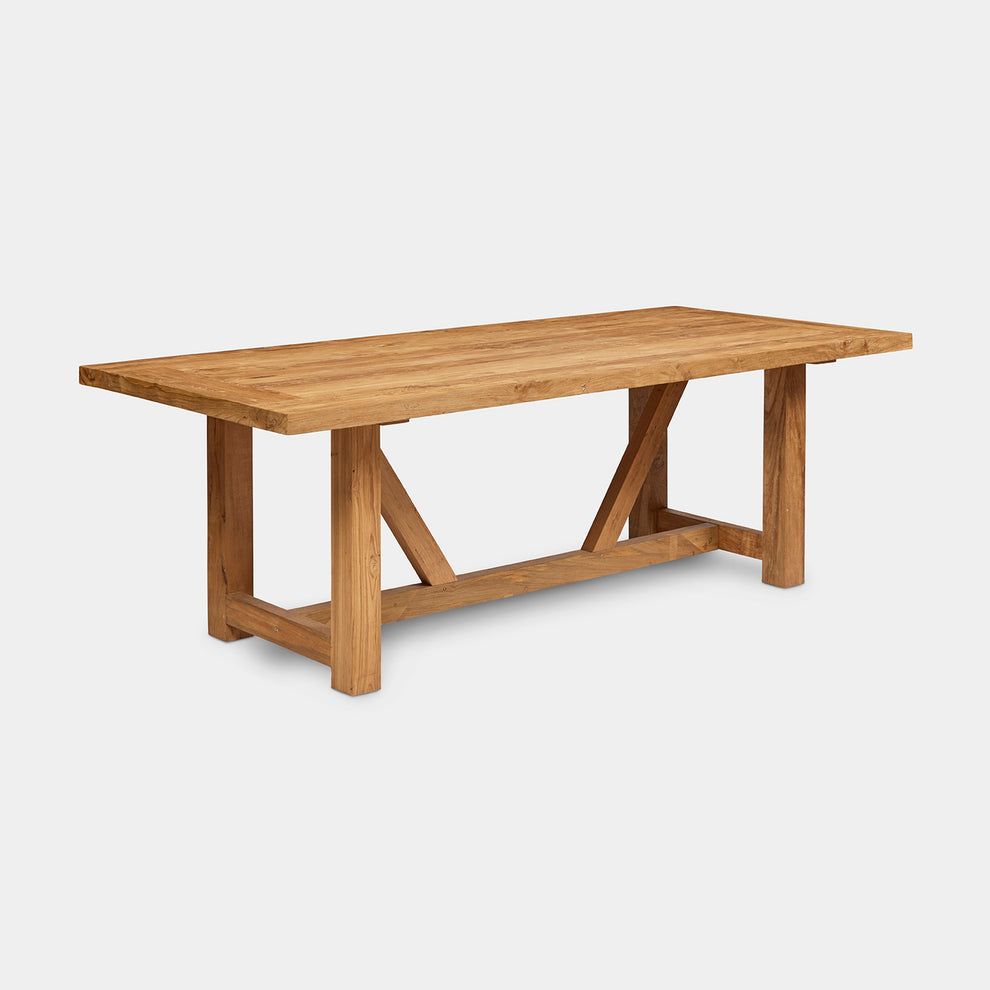 Vinegard Reclaimed Teak Rectangle Dining Table 230cm – Woodbury Furniture