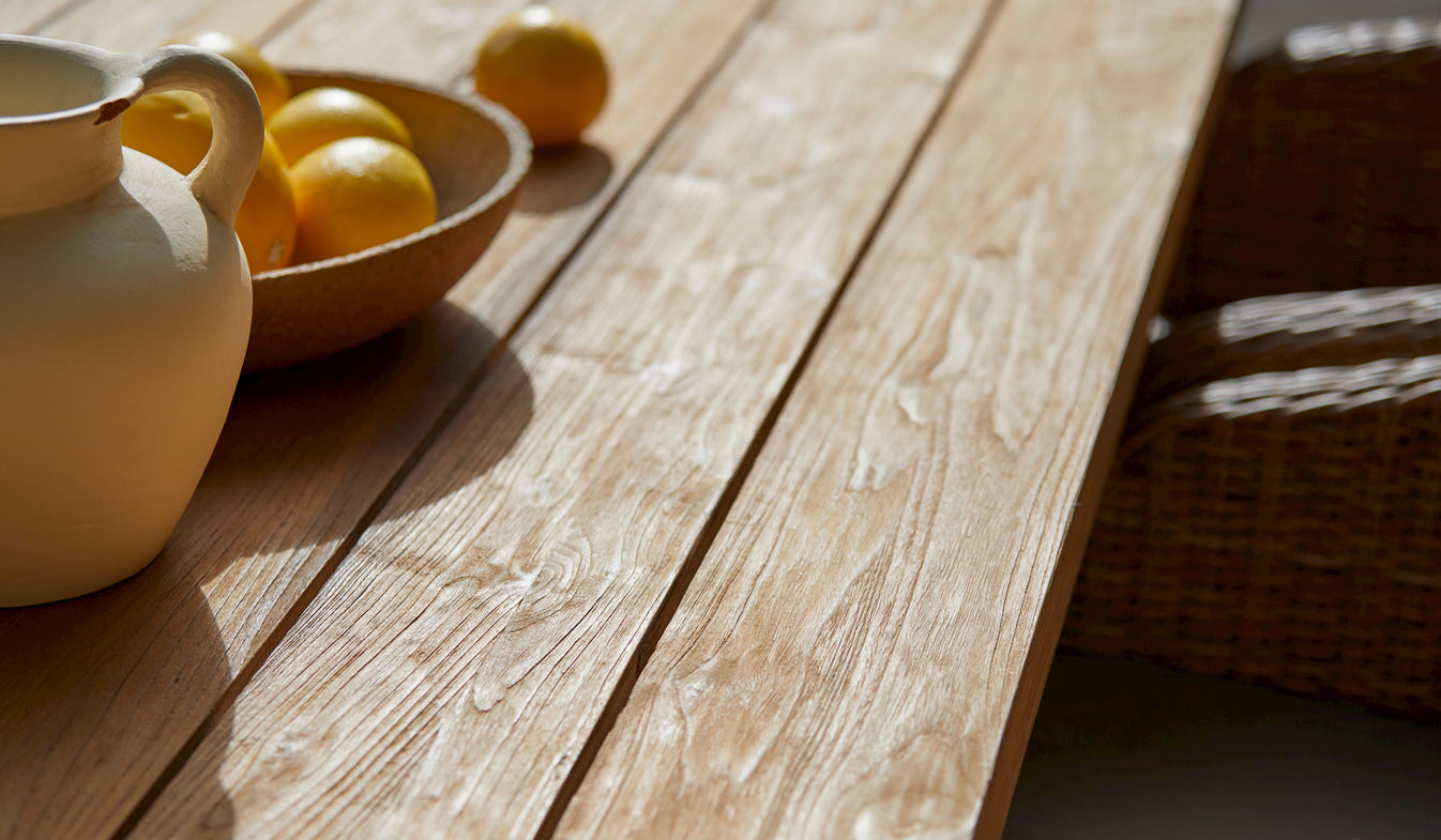 Vinegard Reclaimed Teak Rectangle Dining Table 230cm – Woodbury Furniture