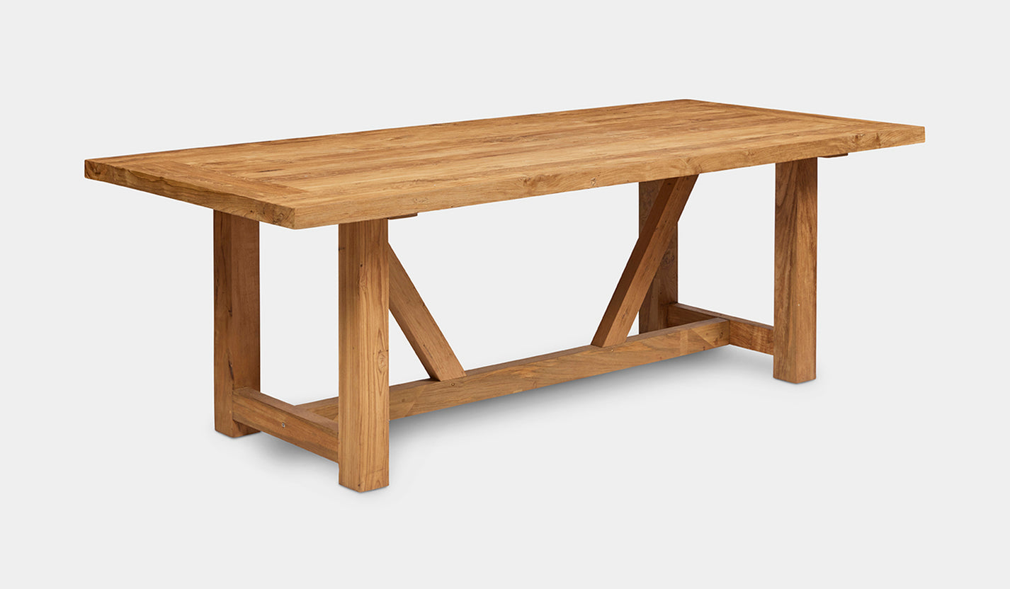 Vinegard Reclaimed Teak Rectangle Dining Table 230cm – Woodbury Furniture