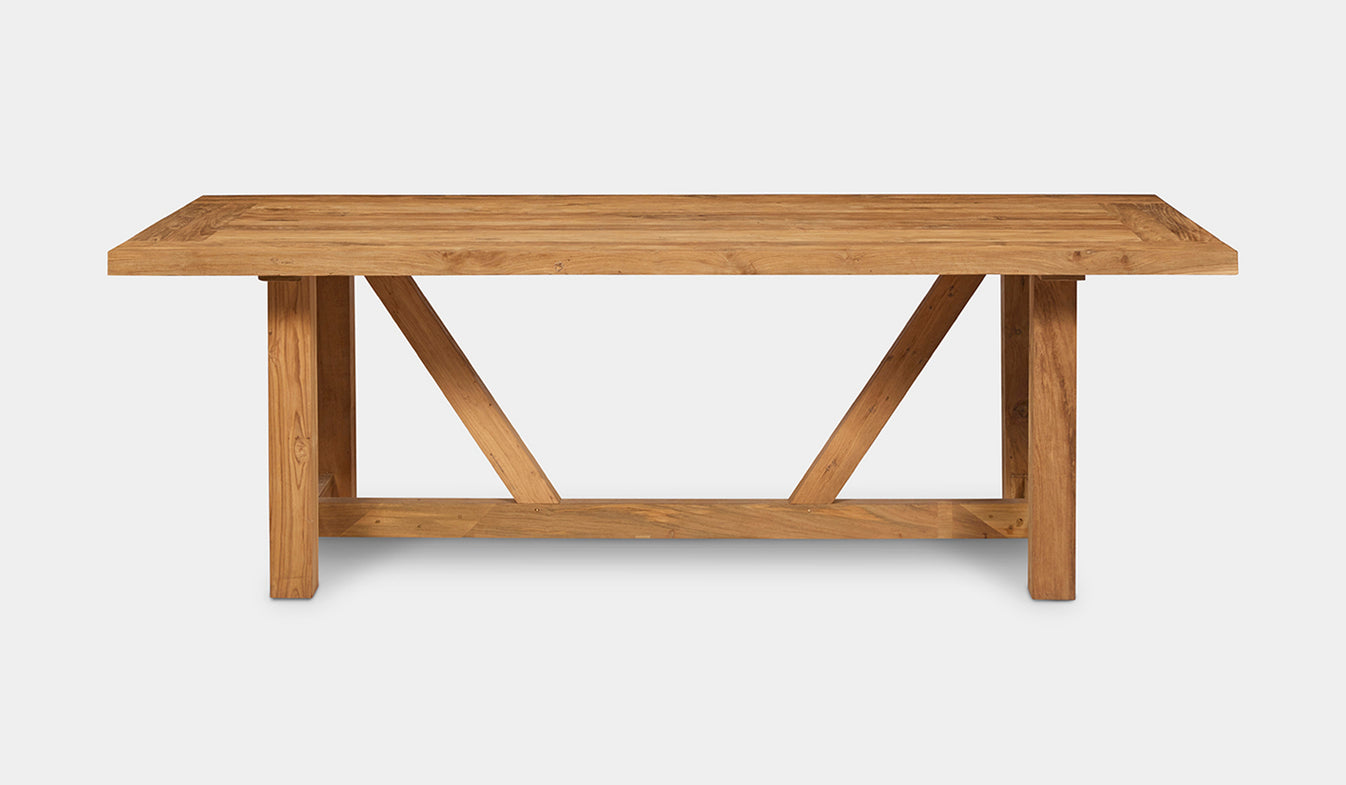 Vinegard Reclaimed Teak Rectangle Dining Table 230cm – Woodbury Furniture
