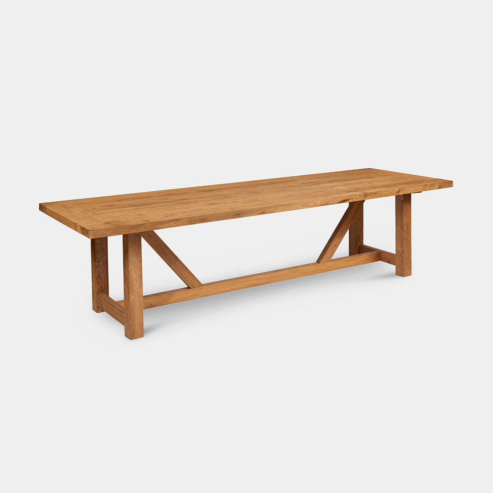 Vinegard Reclaimed Teak Rectangle Dining Table 300cm – Woodbury Furniture