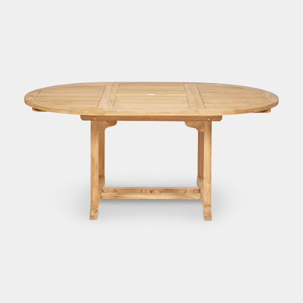 Teak Round Extending Table 120/180cm – Woodbury Furniture