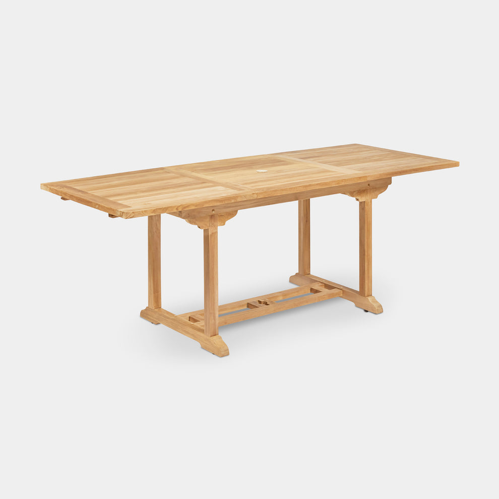 Teak Slim Line Rectangle Extending Table 140/210cm – Woodbury Furniture