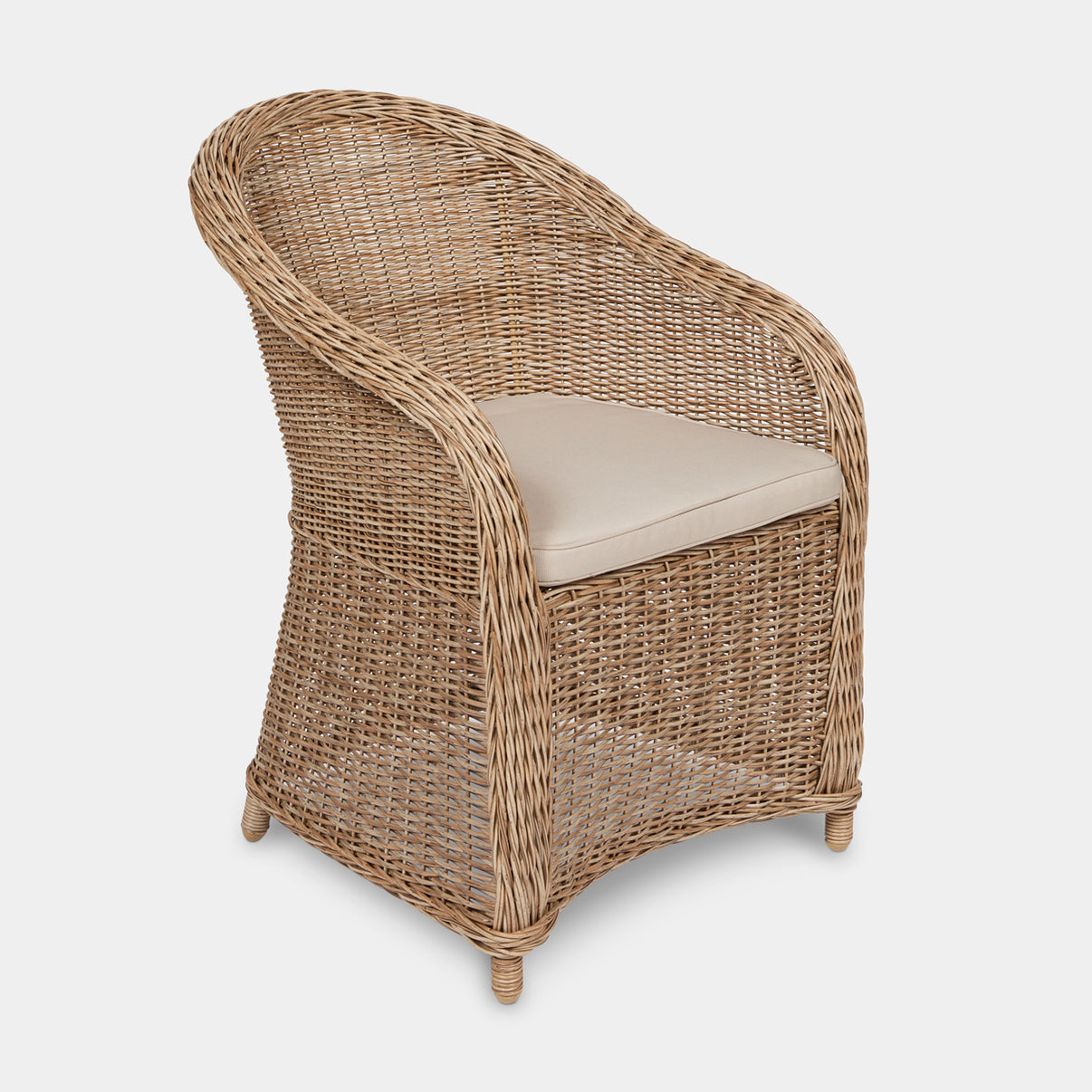 Hamptons Wicker Dining Chair Rattan Grey – Woodbury Furniture