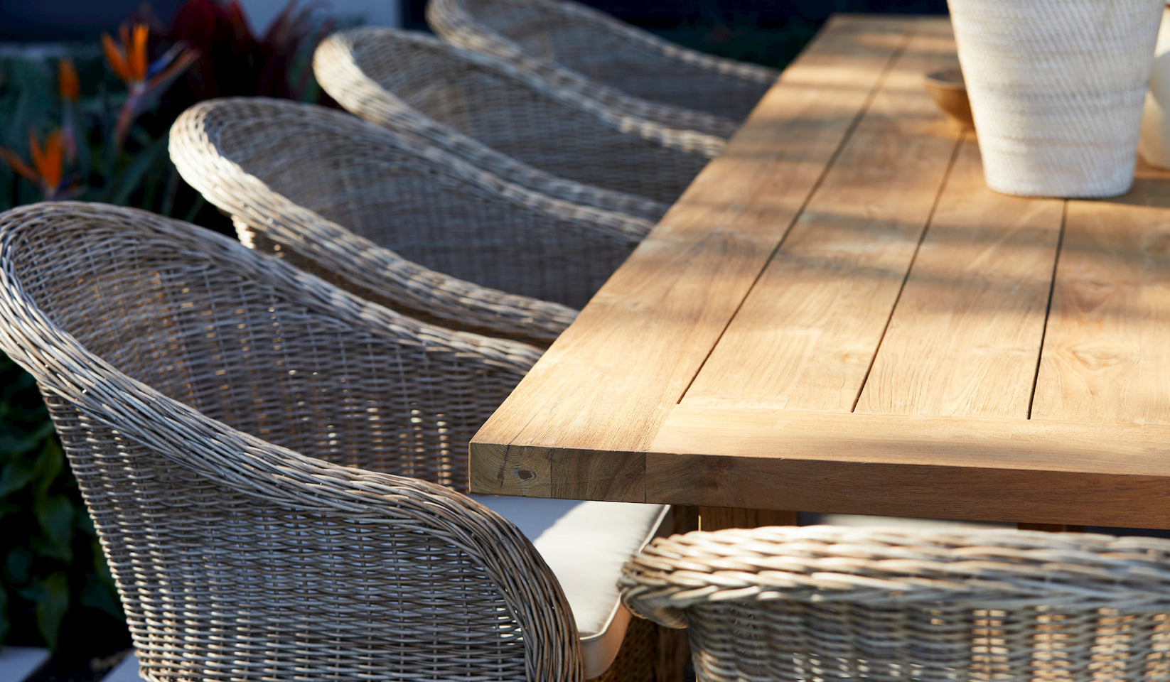 Hamptons Wicker Dining Chair Rattan Grey – Woodbury Furniture